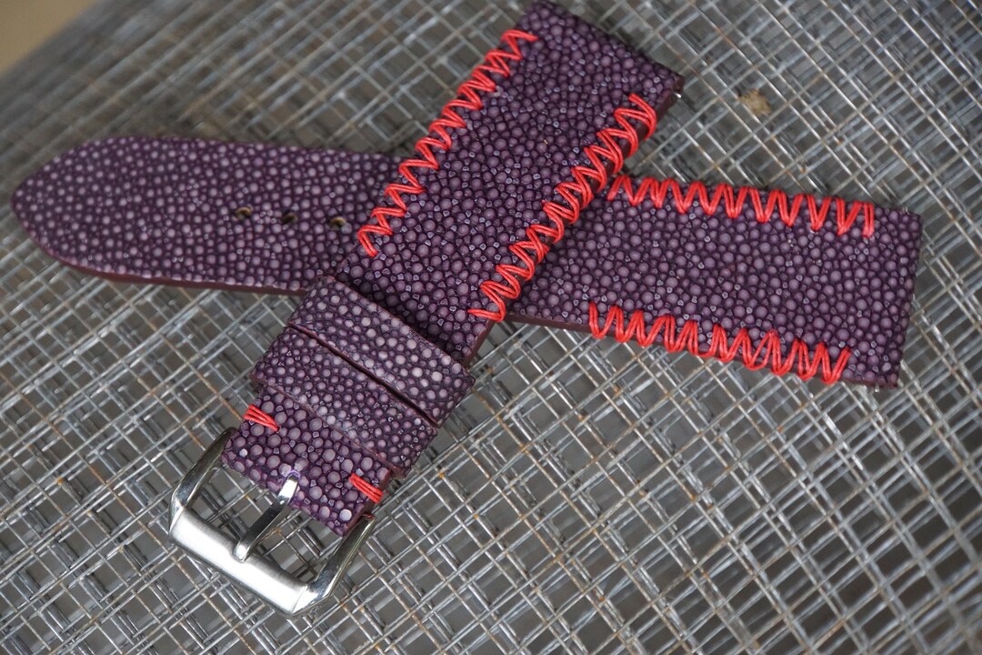 Custom Purple Stingray Leather Watch Strap 15mm 16mm 17mm 18mm 19mm ...
