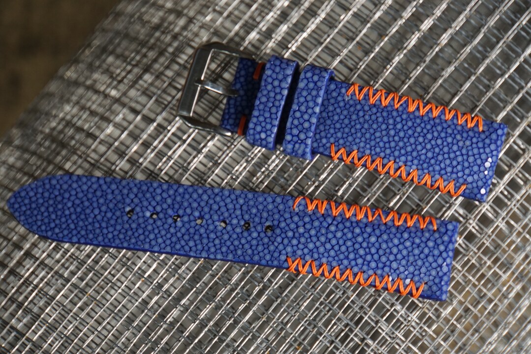 Blue Stingray Leather Watch Strap 15mm 16mm 17mm 18mm 19mm 20mm 21mm ...