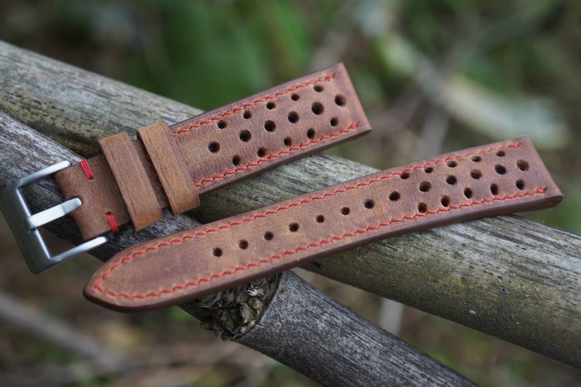 Waxy Leather Rally Watch Strap. Racing Watch Strap | Etsy