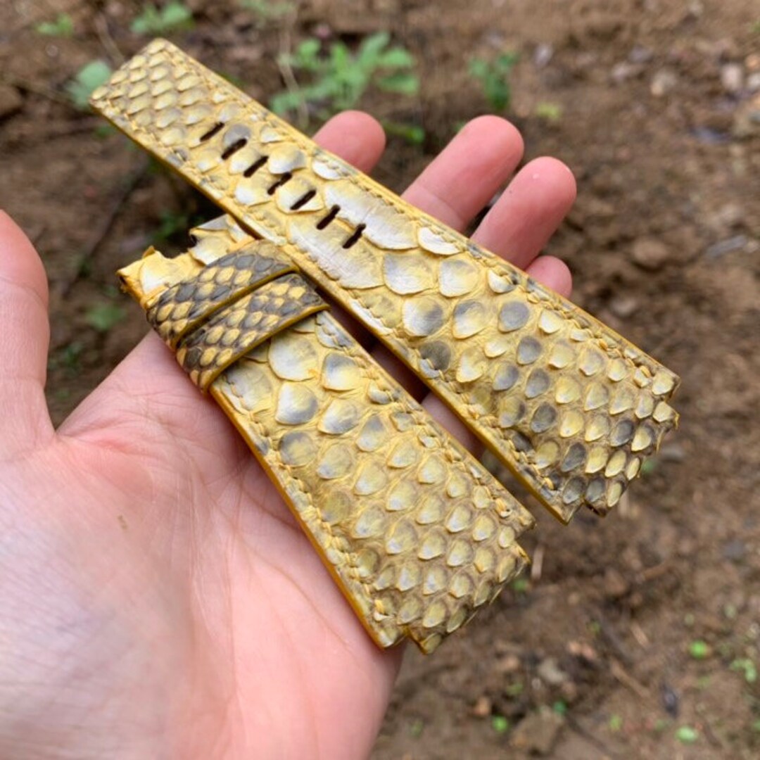 Bell&ross Watch Strap - Custom Yellow Python Leather Watch Strap - Etsy