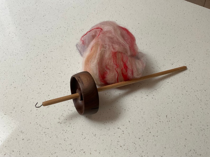 Walnut Birch Top Whorl Hand Spindle, Drop Spindle Beginners Kit ...