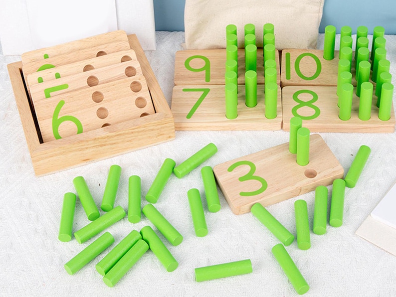 Montessori Wooden Preschool Educational Number Counting Set - Etsy