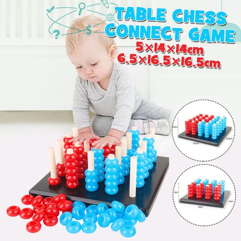 Montessori New Connect 5 in a Row Brain Teaser Toy Tabletop Strategy ...