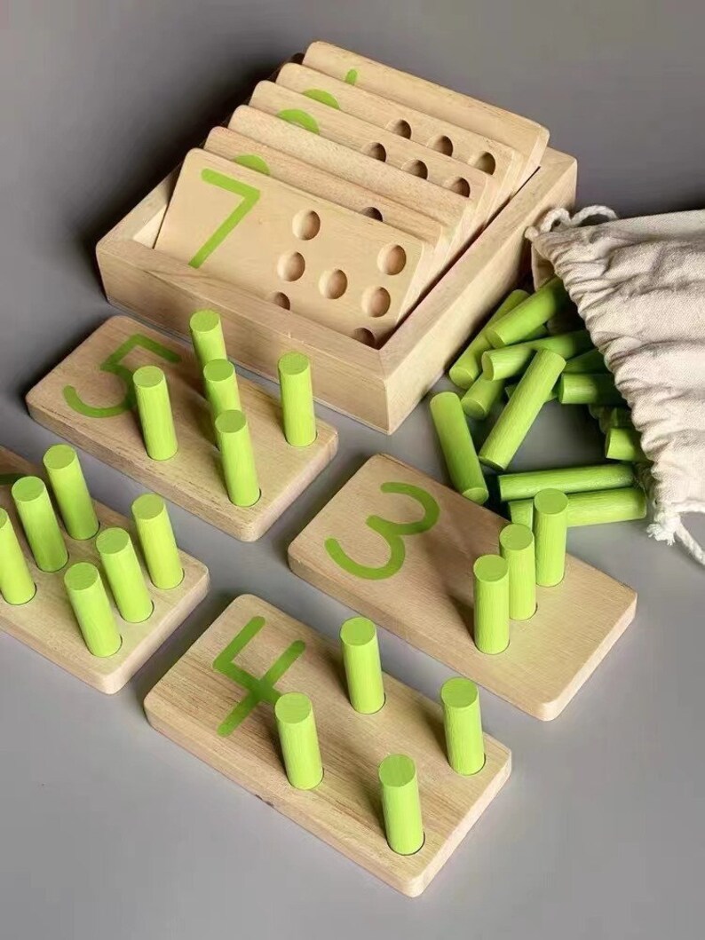 Montessori Wooden Preschool Educational Number Counting Set - Etsy