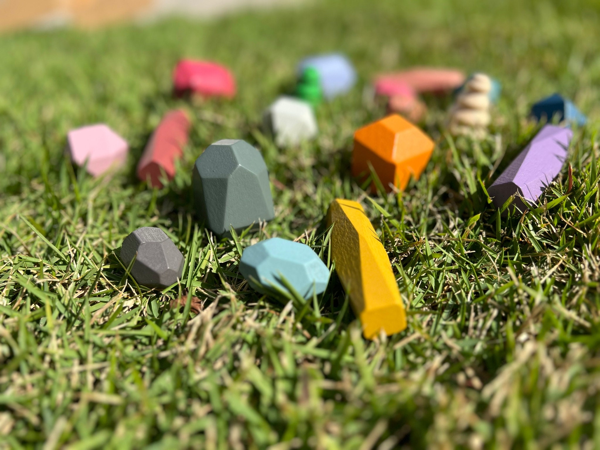 Wooden Stacking Rocks Balancing Game. Montessori Wooden Balance Rock ...