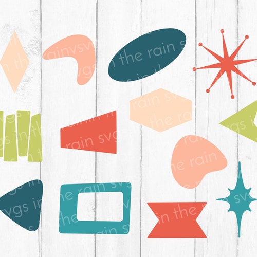 Mid Century Modern Atomic Shapes SVG Cricut Cut Files Laser - Etsy