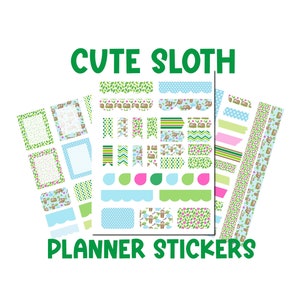 Cute Sloth Planner Stickers Printable Planner Stickers - Etsy