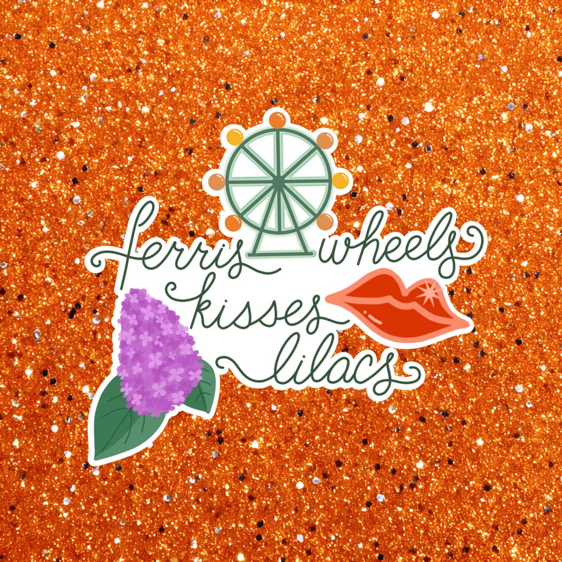 Ferris Wheels Kisses Lilacs Waterproof Sticker - Eldest Daughter ...