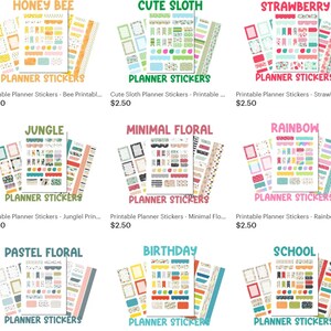 Planner Sticker Bundle Over 35 Sheets of Printable Stickers Mega Bundle ...