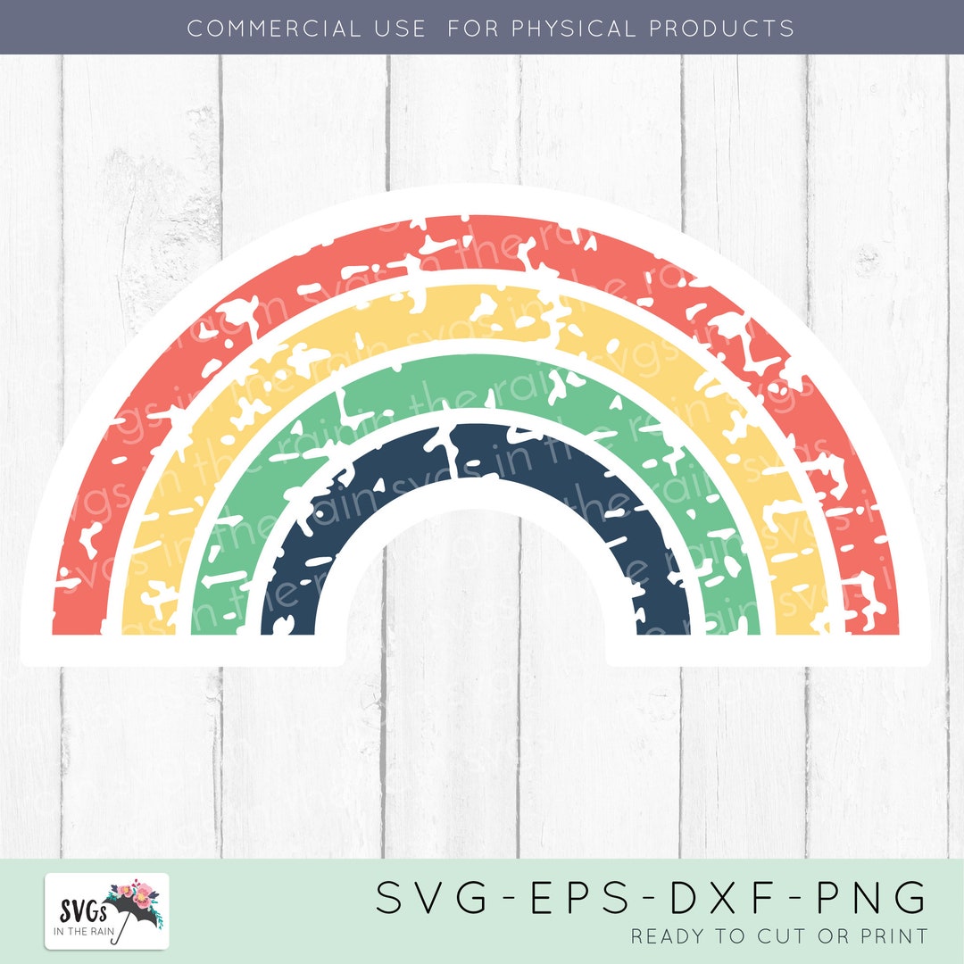 Grunge Rainbow SVG - Distressed Rainbow SVG - Rainbow for Cricut ...