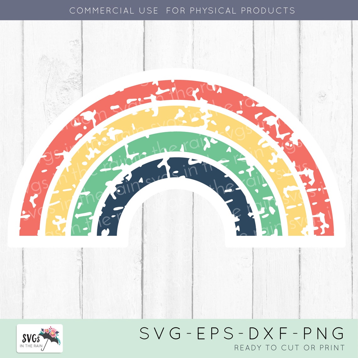 Grunge Rainbow SVG Distressed Rainbow SVG Rainbow for - Etsy