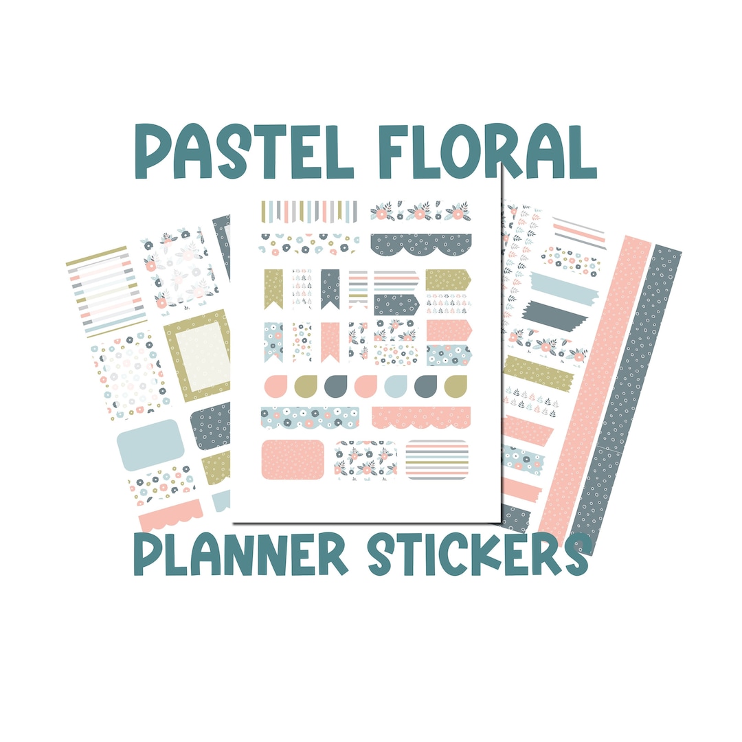 Printable Planner Stickers - Floral Printable Planner Sticker - Pastel ...