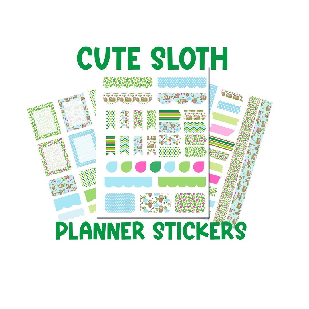 Cute Sloth Planner Stickers - Printable Planner Stickers -slothl ...