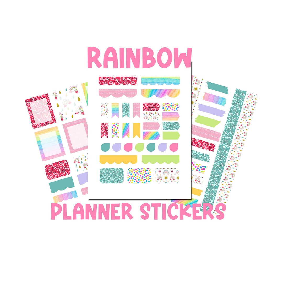 Printable Planner Stickers Rainbow Printable Planner Sticker Rainbow ...