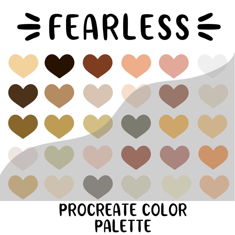 Procreate Color Palette Fearless Album Cover Colors - Etsy