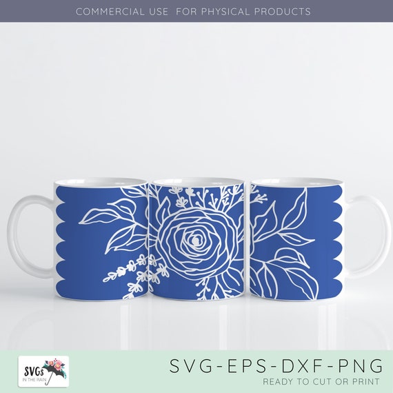 Mug Press SVG Flower Mug Press Floral Mug Design Cricut - Etsy