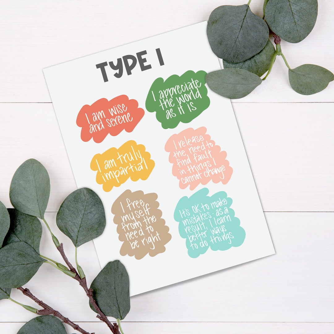 Enneagram Type 1 Stickers Enneagram Affirmation Affirmation Sticker ...