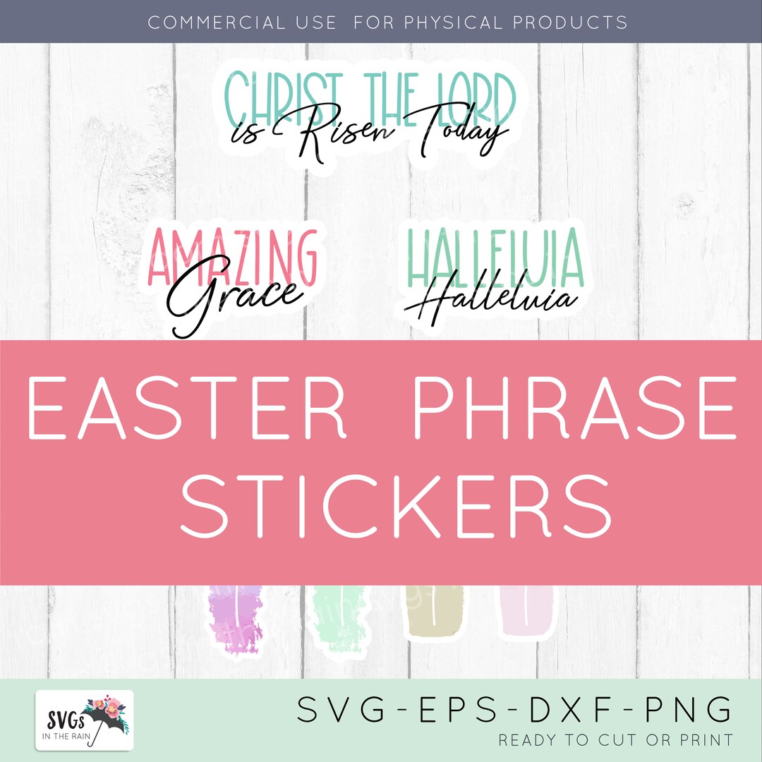 Printable Faith Stickers Religious Easter Stickers Easter Phrases PNG ...