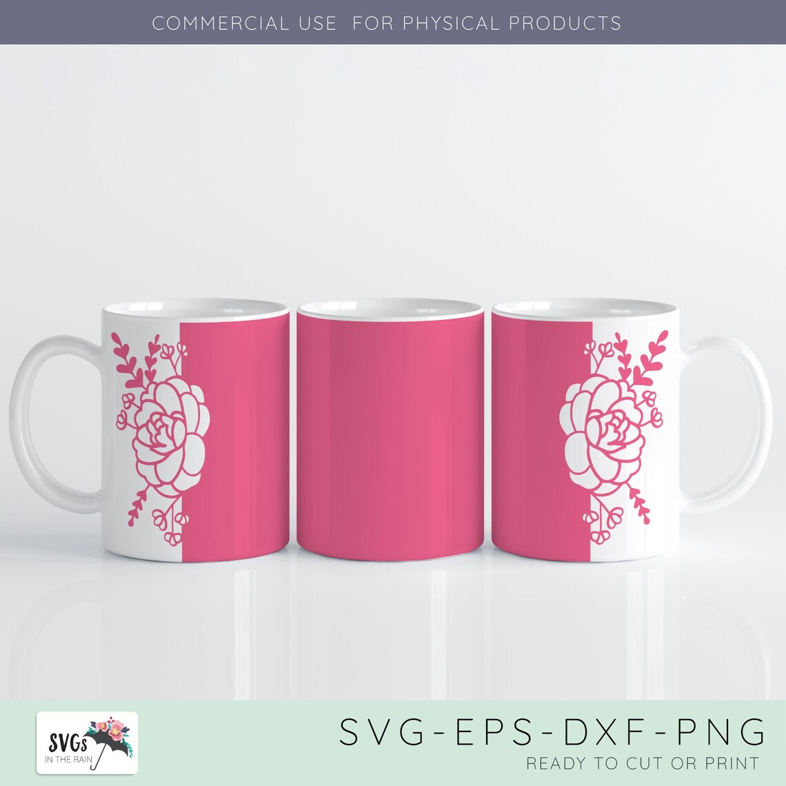 Cricut Mug Press SVG Design for Cricut Mug Press Flower - Etsy