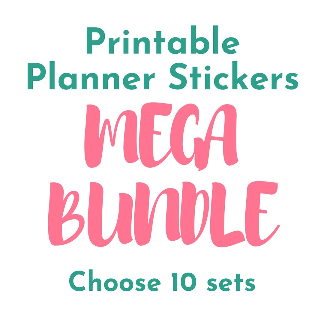 Planner Sticker Bundle Over 35 Sheets of Printable Stickers Mega Bundle ...