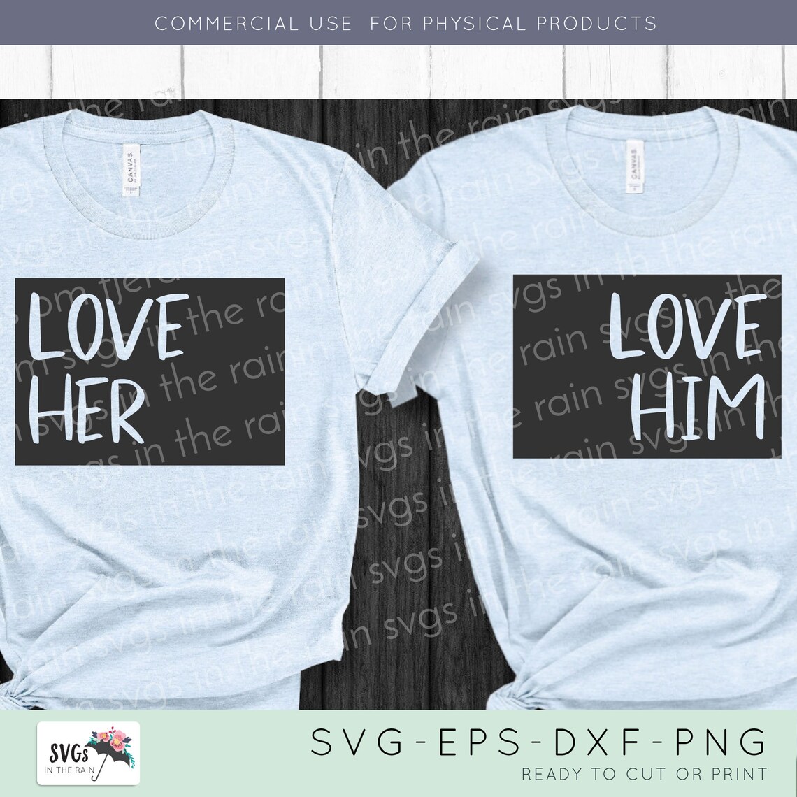 Simple Couple Shirts SVG Couples Shirts SVG Love Him Love | Etsy