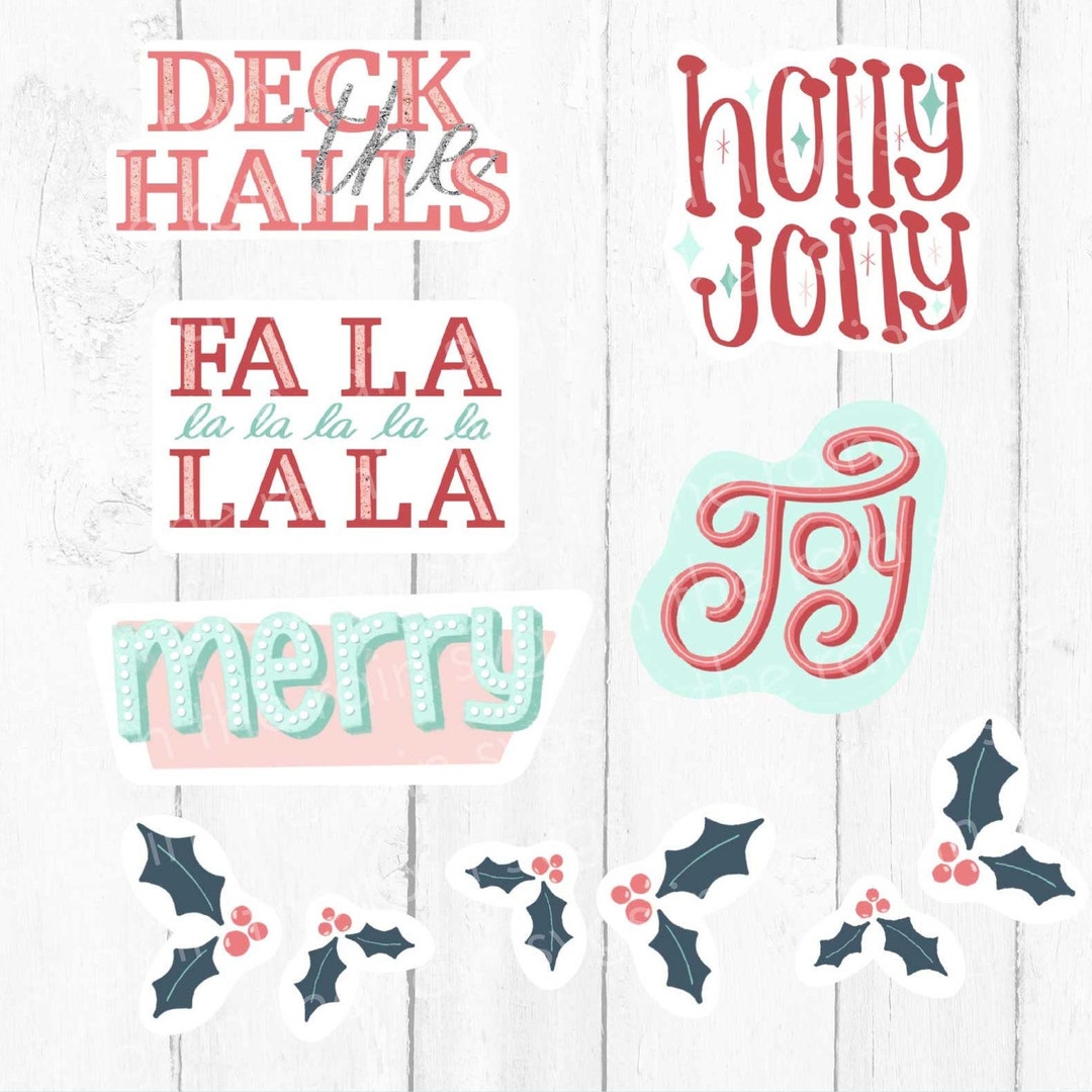Christmas Phrase STICKERS - Printable Christmas Stickers - Christmas ...