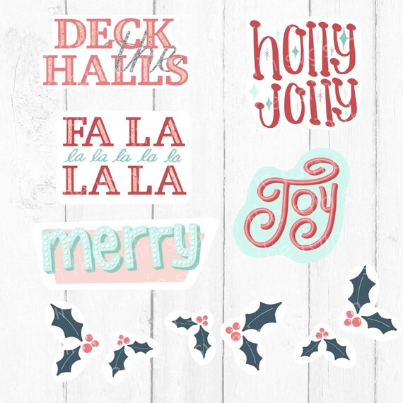 Christmas Phrase STICKERS Printable Christmas Stickers - Etsy