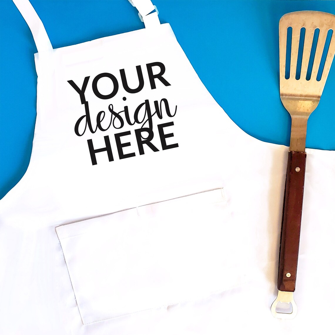 Apron Mockup White Apron Mock up Apron on Blue Mockup - Etsy
