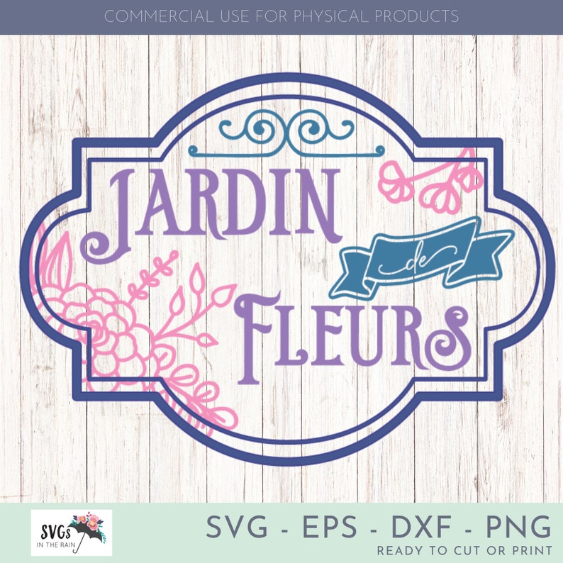 Flower Garden SVG Jardin De Fleurs Sign Florist Sign SVG - Etsy