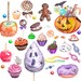 Halloween Treats Clip Art.hand Drawn.candy Bar.candy Corn Lollipops ...