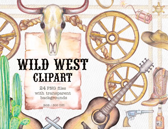 Wild West Clipart.drawn Clipart.cowboys Clipart.western - Etsy