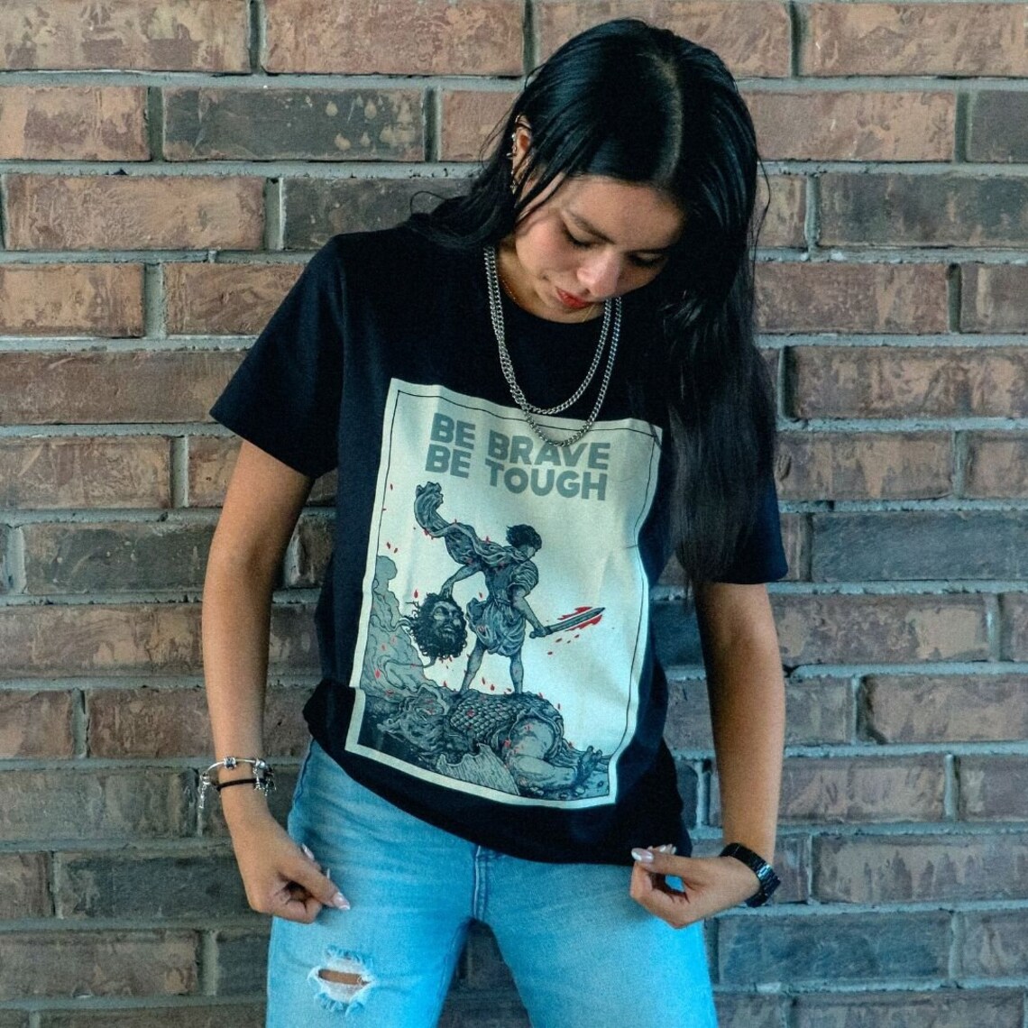 David and Goliath Black Christian T Shirt Faith Apparel Christian ...