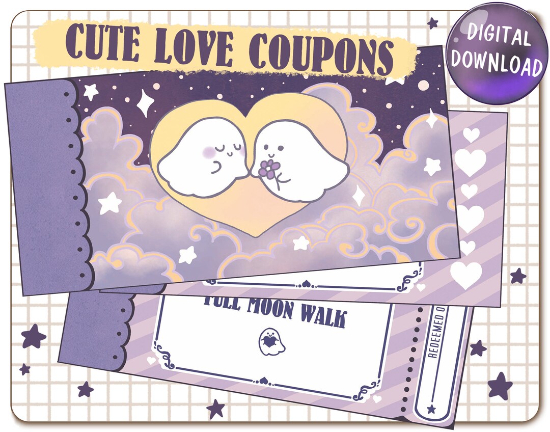 Printable & Spooky-cute Love Coupon Booklet as Valentines Day Gift ...
