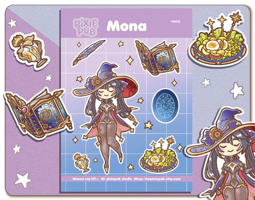 Genshin Impact Mona Mini Stickersheet - Etsy