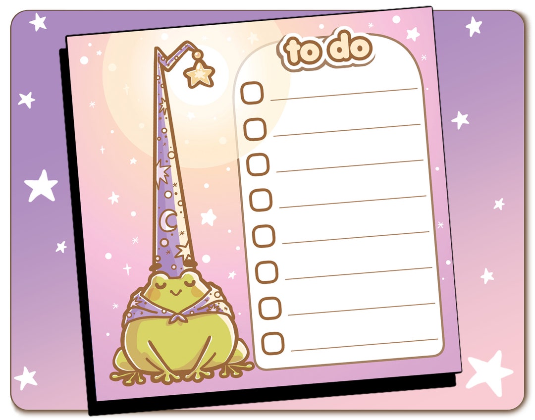 Cute Frog Wizard Note Pad / to Do List - Etsy