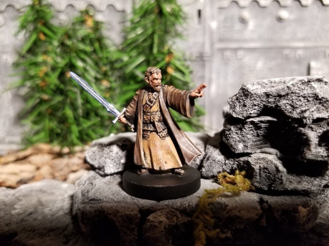 Obi-wan Fantasy Sword Mage Hand Painted Miniature - Etsy