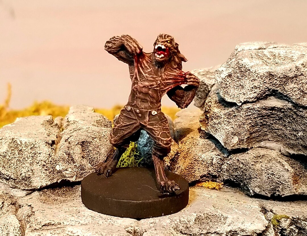 Transforming Werewolf Hand Painted Tabletop Miniature - Etsy