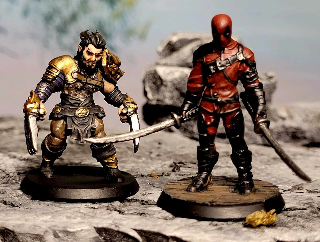 Deadpool and Wolverine Medieval Fantasy Hand Painted Tabletop ...