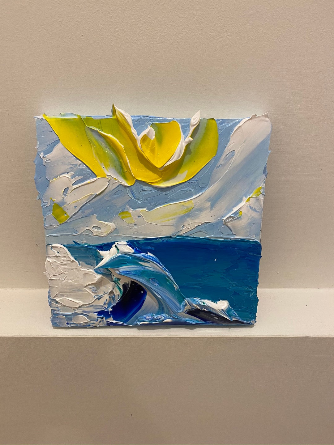 Sea Foam, Square Custom Made Ocean Impasto Painting Palette Knife ...