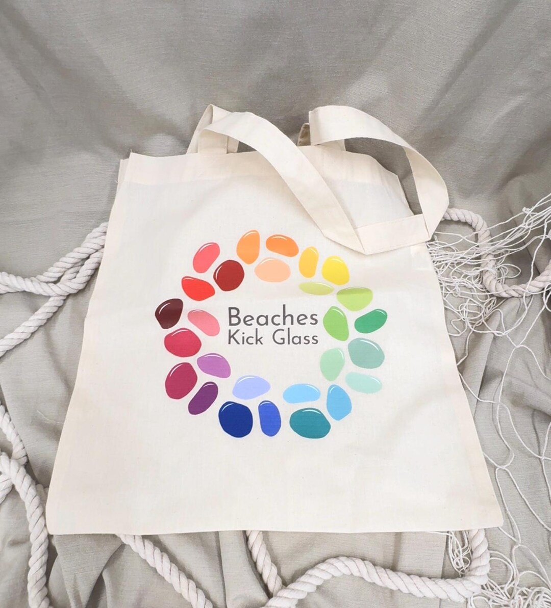 Beaches Kick Glass Tote Bag - Beachcombing Beach Glass Sea Glass Cotton ...