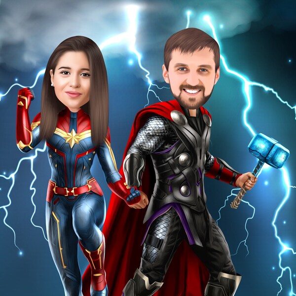 Superhero Couple - Etsy