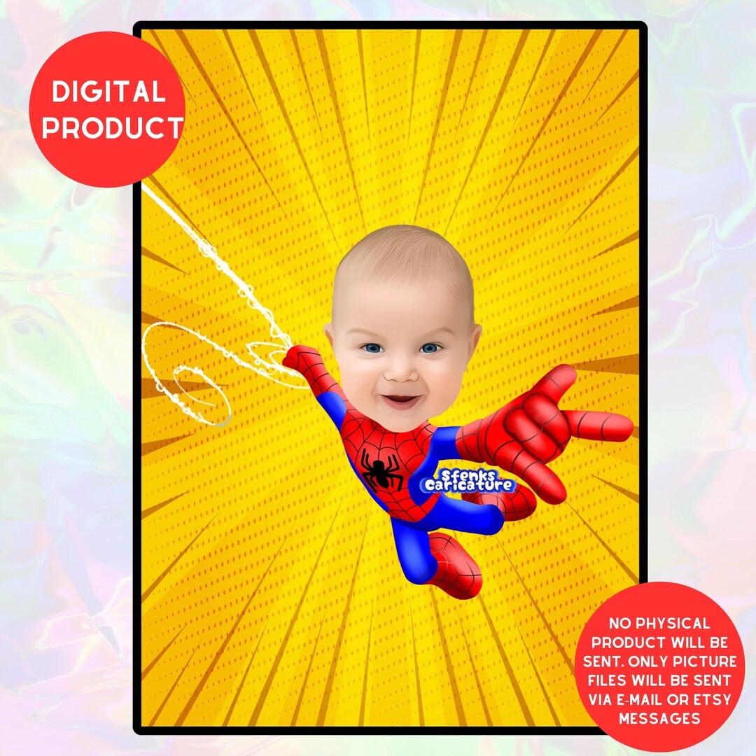Spidey Birthday Cartoon Portrait, Superhero Spidey, Marvel Kids ...