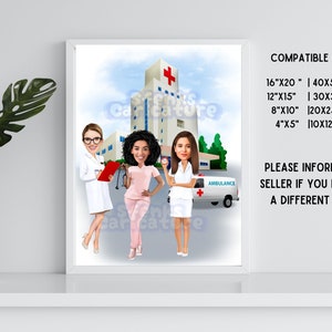 Custom Doctors Caricature, Personalised Doctor Cartoon Gifts, Surgeon ...