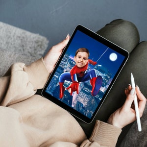 Personalized Spiderman Portrait, Custom Spiderman Gift Caricature ...