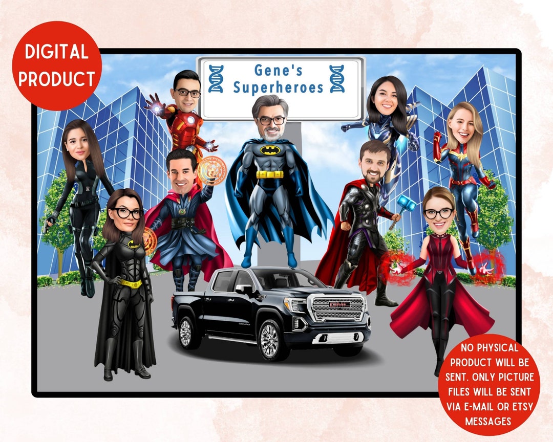 Custom Superheroes Farewell Cartoons for Company 9 to 10 - Etsy