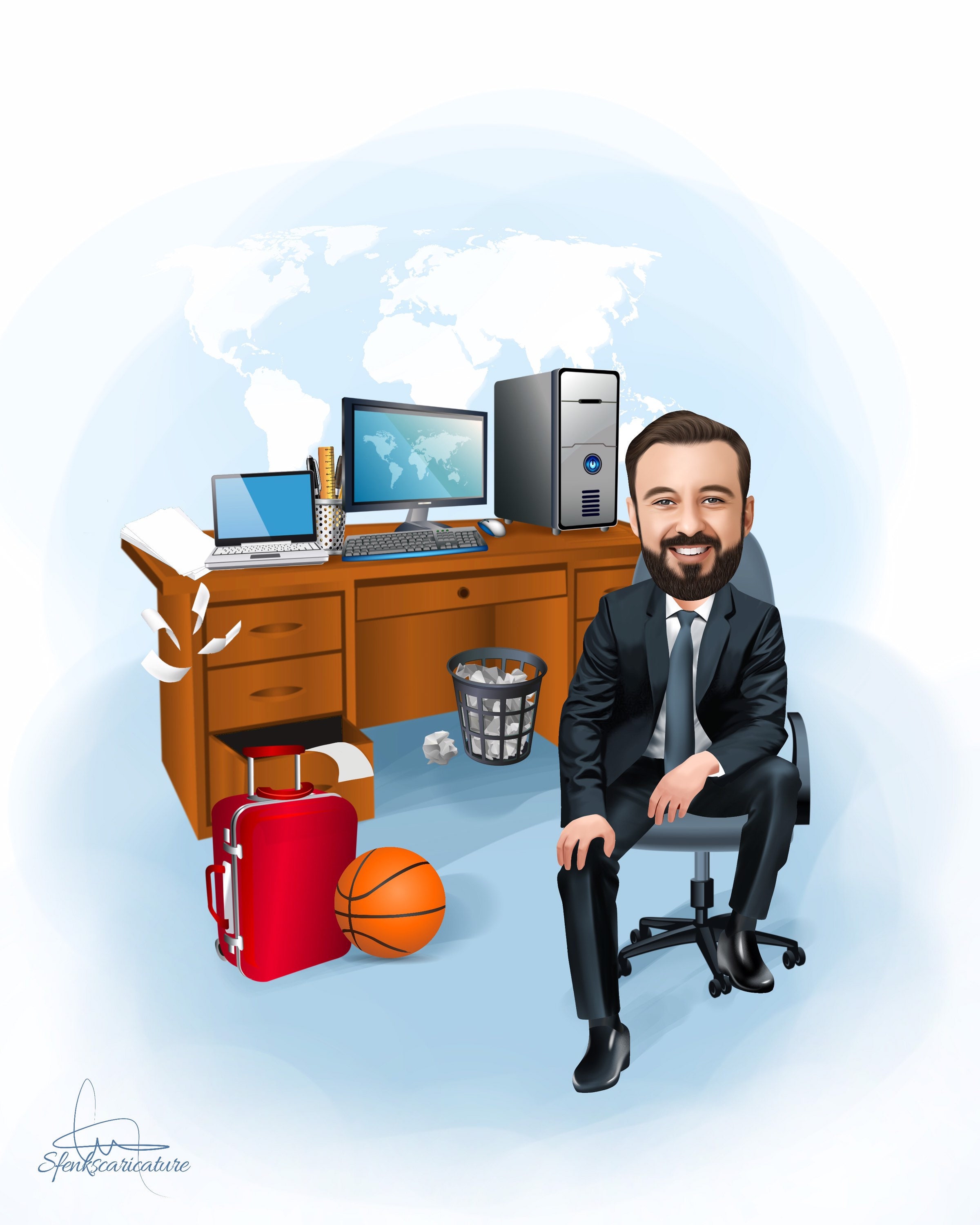 Custom Company Staff Portrait Business Office Cartoon | Etsy