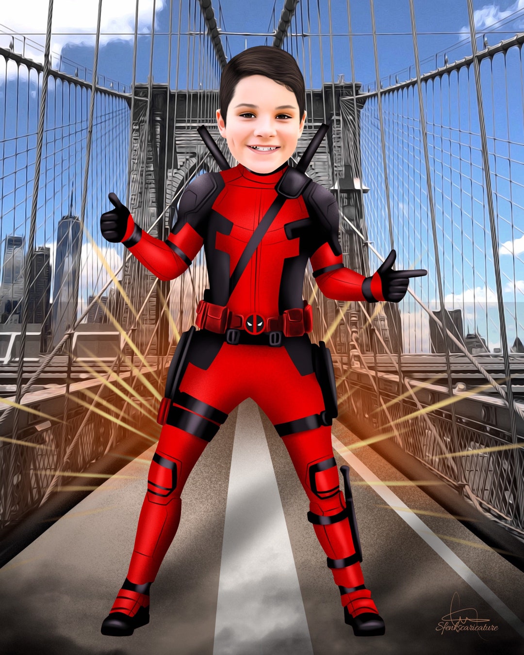 Personalized Deadpool Portrait Custom Venom Gift Caricature - Etsy