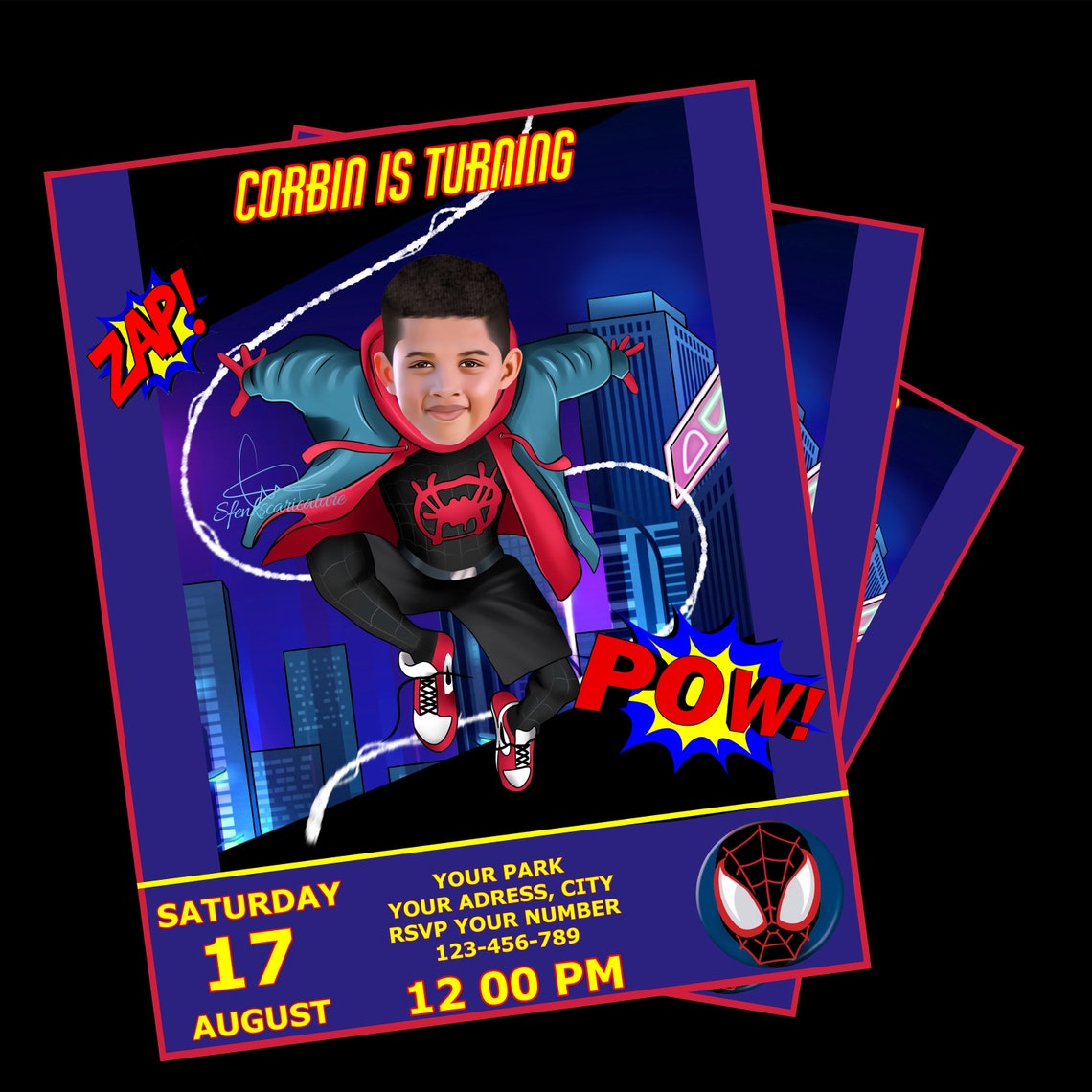 Miles Morales Birthday Invitation Miles Morales Invitation - Etsy