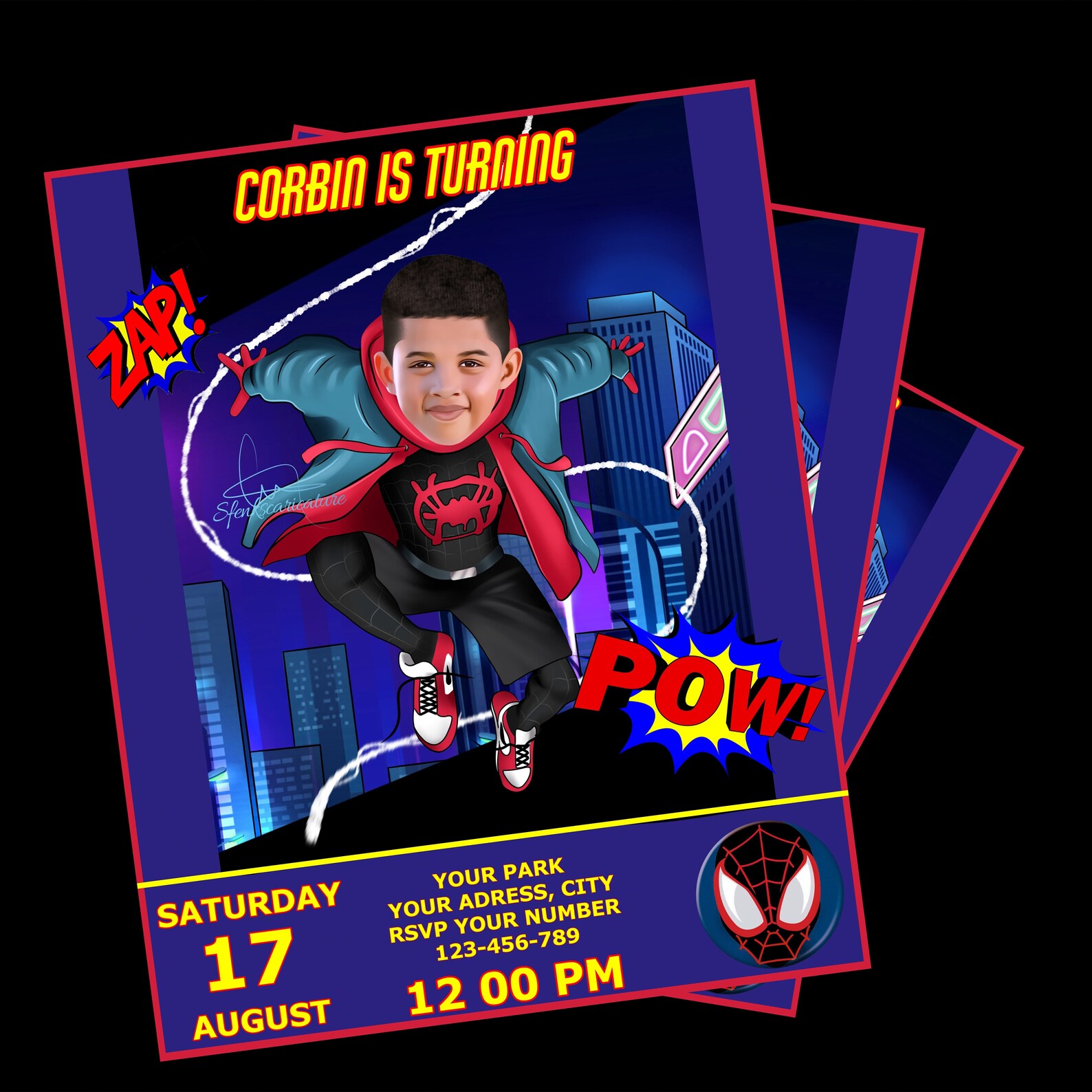 Miles Morales Birthday Invitation Miles Morales Invitation - Etsy