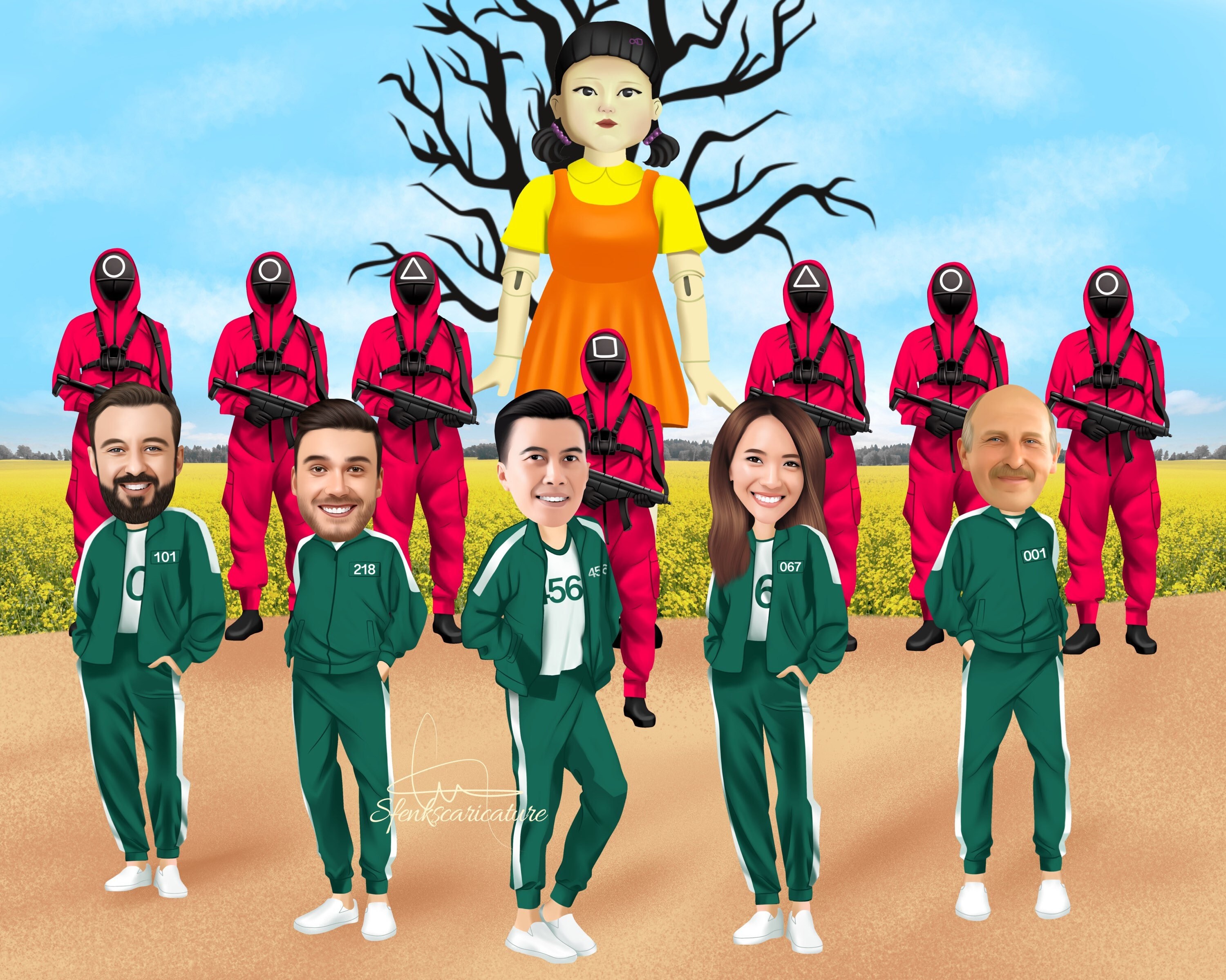 Prints Custom Pet Canvas Squid Game Art & Collectibles etna.com.pe